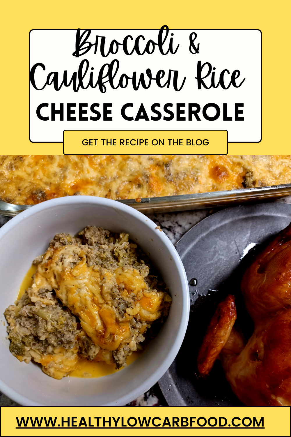 Broccoli and Cauliflower Rice Cheese Casserole